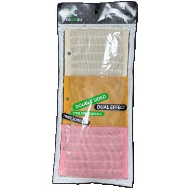중국 스틸 울과 대나무 섬유로 된 쌍면 부엌 스크러버 판매용