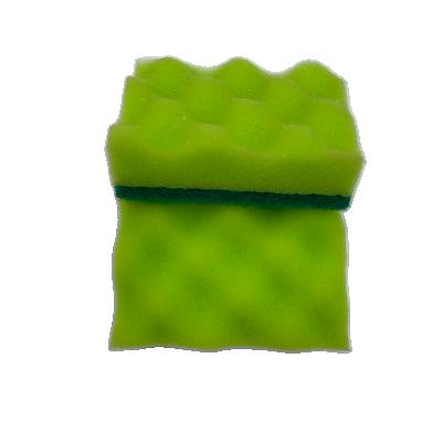 China waist-shaped dishwashing sponge made of superfine fiber with steel wool scouring pad, highly absorbent, reusable, and scratch-free for kitchen use for sale