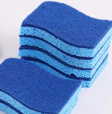China S-shaped Blue Wood Pulp Sponge For Efficient Cleaning With Excellent Water Absorption Home-cleaning for sale