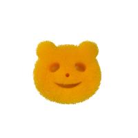 China Bear shape double-sided scrubber original scratch free flextexture scrubbing sponge yellow for sale