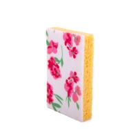 China Printed Cellulose Cleaning Sponge Natural Material For Kitchen Bath Use for sale