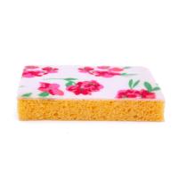 China Printed Cellulose Cleaning Sponge Natural Material For Kitchen Bath Use for sale