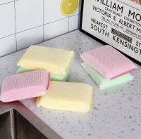 China Double Sided Dish Sponge Scrubber With Soft & Rough Surfaces For Cookware for sale