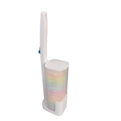 China Disposable Toilet Brush Set Hygienic Bathroom Cleaning Tool with Replaceable Heads for sale