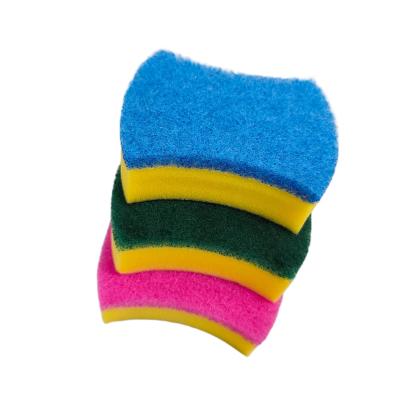 China Kitchen cleaning tools, double-sided cleaning sponge, multi-color kitchen cleaner for sale