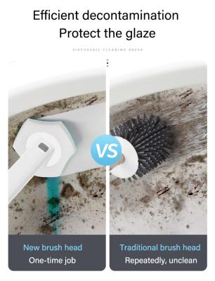 China Disposable Toilet Brush Set – Handle + 16 Refill Heads – Non-Scratch Bathroom Cleaning Kit for sale