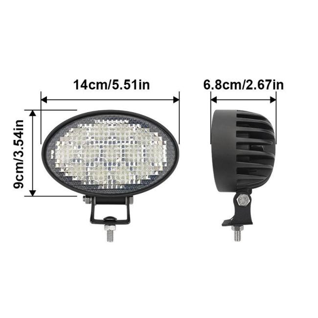 High Quality Oval 39W LED Working Light Offroad Harvester Tractor