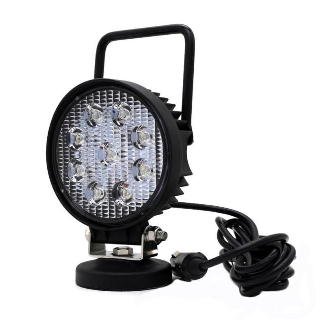 4 Inch 27W Round Portable LED Work Light Spot Magnetic Base 12V 24V