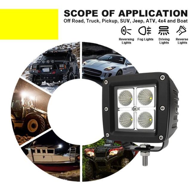 4PCS 12W High Power Flush Mount LED Work Light China