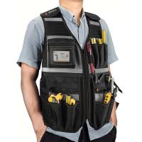 China Multi Pocket Tool Bag Vest Polyester Work Tool Vest Medium Capacity for sale