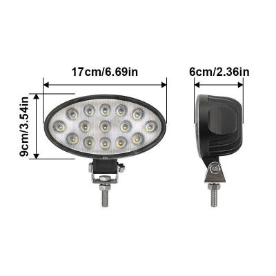 중국 DC 12V 24V 75W 투광등 LED 작업등 타원형 트랙터 작업등 판매용