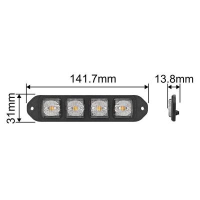 중국 3000K 12W 트럭 스트로브 라이트 4PCS * 3W CREE LED 및 비상 경보 1 년 보증 판매용