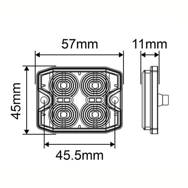 Quality Customized LED Yellow Strobe Light 12W Emergency Strobe Lights For Trucks for sale