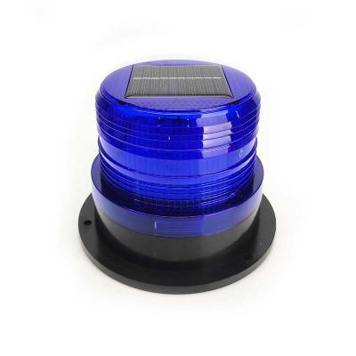 China Zonne-DC 10-110V LED Roterende Flitsende Stroboscoop Blauwe Waarschuwingslicht Flitsend Bakenlicht Te koop