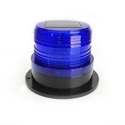 China Zonne-DC 10-110V LED Roterende Flitsende Stroboscoop Blauwe Waarschuwingslicht Flitsend Bakenlicht Te koop