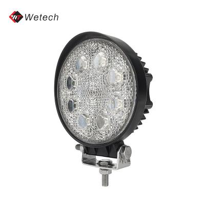 China Round LED Work Light Waterproof LED Auxiliary Light 24W With Diecast Aluminum Housing for sale