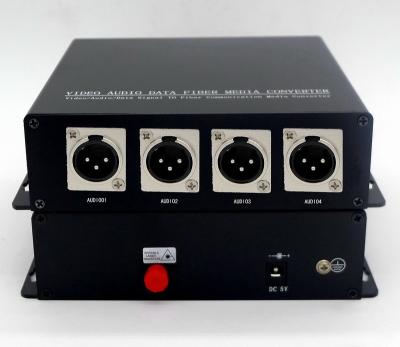 China 4channel (3 Pin XLR) balanced audio to fiber converter -2 bidi XLR over fiber optic Extender for sale