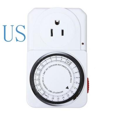China Worldwide US Plug 24 Hour Programmable Mechanical Electrical Plug Program Timer Power Switch Energy Saver for sale