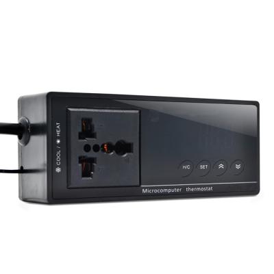 China Big Digital LCD Screen Reptile Temperature controller with probe and socket plug thermostat for sale