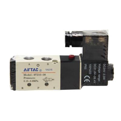China 1/4" 2 Position 5 Port AirTAC TYPE Air Solenoid Valves 4V210-08 Pneumatic Control AC220V for sale