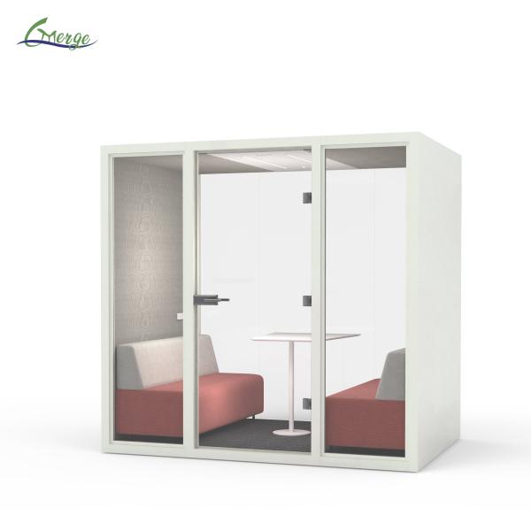 Quality Adjustable Desk Work Surface Noiseless Telephone Pod with 2 Power Outlets for sale