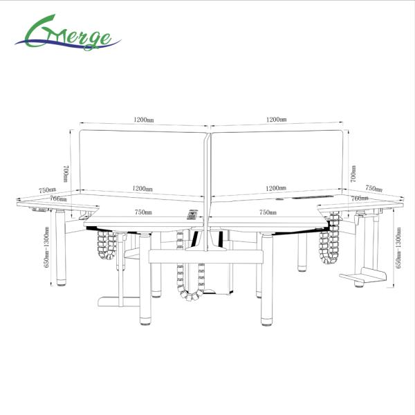 Quality Customized Size Uplift Standing Desk Assembly Required 355 Lbs Weight Capacity for sale