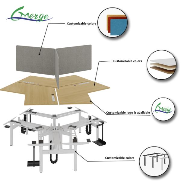 Quality Customized Size Uplift Standing Desk Assembly Required 355 Lbs Weight Capacity for sale