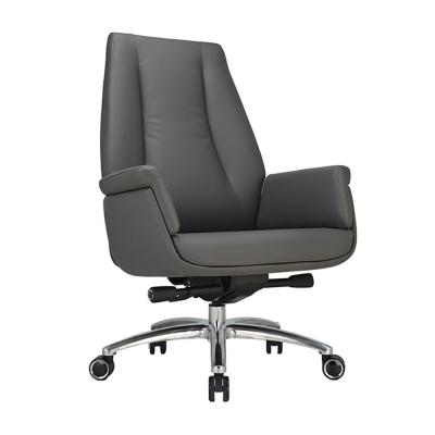 China Luxury Middle Back Executive Office Desk Chair Set High Quality Metal Frame Ergonomic PU Leather Padding Traditional Design for sale