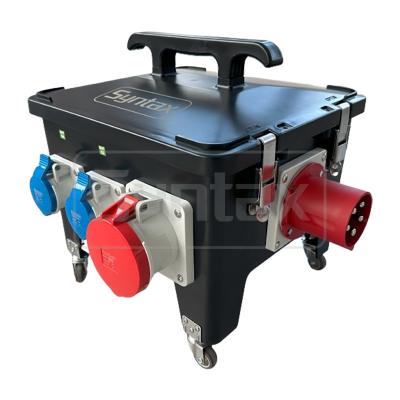 China Syntax MP24 Portable Distribution Board 63A Three Phase with Residual PC Maintenance Box with Wheels for Indonesia for sale