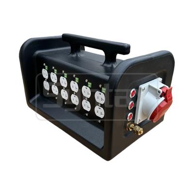 Cina Syntax MS7 Tre Fase 32A HDPE Portable Distribution Box IP67 con 6 numeri Nema Dual Sockets con stagno di messa a terra 395x260x275mm in vendita