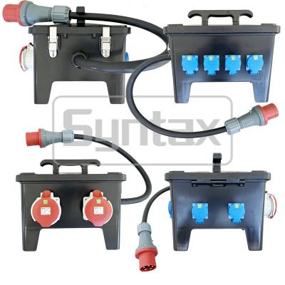 China Syntax MP24 IP67 Waterproof Portable Power Distribution Unit 63A/5P with 1.2m Rubber Cable Protected by Schneider RCCB for sale