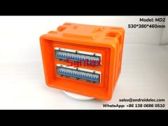 Syntax MD2 Drie fase 32A HDPE draagbare distributiebox IP67 met RCBO voor Qatar Swimming Match 530x380x460mm