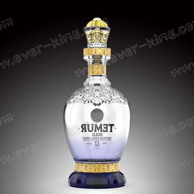 Cina Bottiglia di Crystal White Flint Custom Glass 750 ml per liquore di lusso e lo spirito in vendita