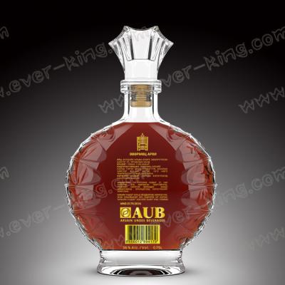 China SGS Oval 500ml High Flint Whiskey Glass Bottle for sale