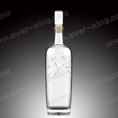 Cina Crystal White Flint Custom Glass Bottle 750 ML for Luxury Liquor and Spirit in vendita