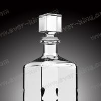 China 700ml Customized Square Brandy Glass Bottle for sale