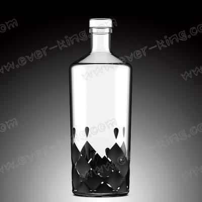 China O rum extravagante do vidro quadrado vazio engarrafa 1000ml para o licor à venda