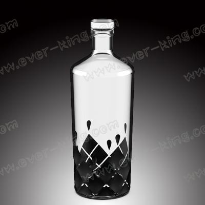 China O rum extravagante do vidro quadrado vazio engarrafa 1000ml para o licor à venda