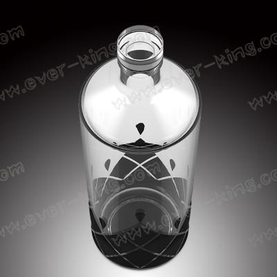 China O rum extravagante do vidro quadrado vazio engarrafa 1000ml para o licor à venda