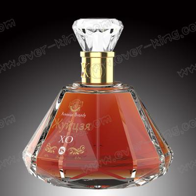 China Douaneluxe Diamond Spirits Brandy Glass Bottle 700Ml Te koop