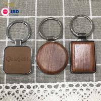 China Blank Wooden Key Chain Round Rectangular Sublimation Engraved Logo for sale