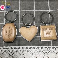 China Blank Wooden Key Chain Round Rectangular Sublimation Engraved Logo for sale