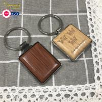 China Blank Wooden Key Chain Round Rectangular Sublimation Engraved Logo for sale