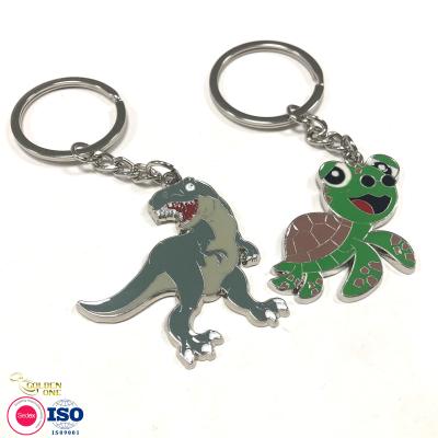 Cina Smalti la catena chiave personale del metallo intorno al doppio cerchio cromato parteggiato in vendita
