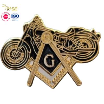 Cina Pini per club massoni di alta qualità luccicanti placcati in oro di design personalizzato con forma irregolare in vendita