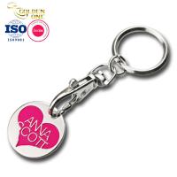 China Customized Trolley Coin Keychain Holder Personalized Printing Round Domed Sticker for sale
