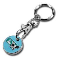 China Customized Trolley Coin Keychain Holder Personalized Printing Round Domed Sticker for sale