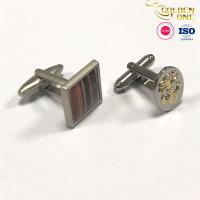 China Custom Metal Engraved Cufflinks , Soft Enamel Car Shape Men Square Cufflink Blanks for sale