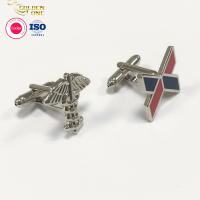 China Custom Metal Engraved Cufflinks , Soft Enamel Car Shape Men Square Cufflink Blanks for sale