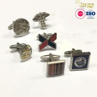 China Custom Metal Engraved Cufflinks , Soft Enamel Car Shape Men Square Cufflink Blanks for sale
